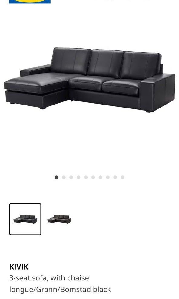 Kivik leather Lshape ikea 2nd, Furniture & Home Living, Furniture ...