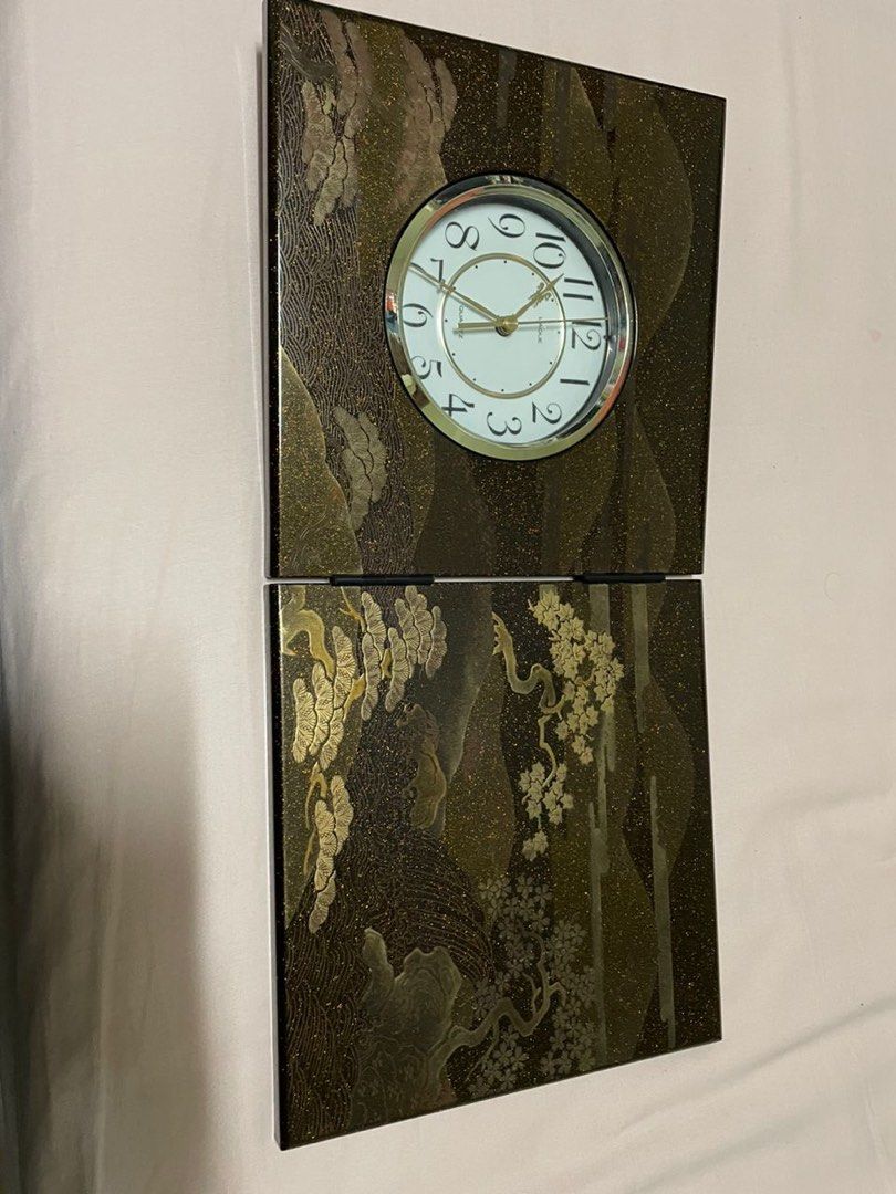Laque Folding Screen Table Clock, Furniture & Home Living, Home Decor ...