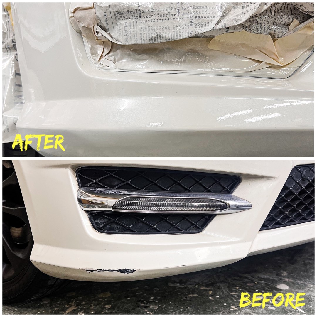 Mercedes Front Bumper Repair & Respray / Spray Painting / Private ...