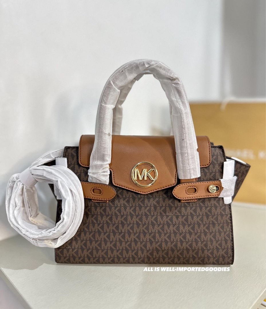 MK CARMEN TOP HANDLE IN SIGNATURE BROWN, Luxury, Bags & Wallets on Carousell