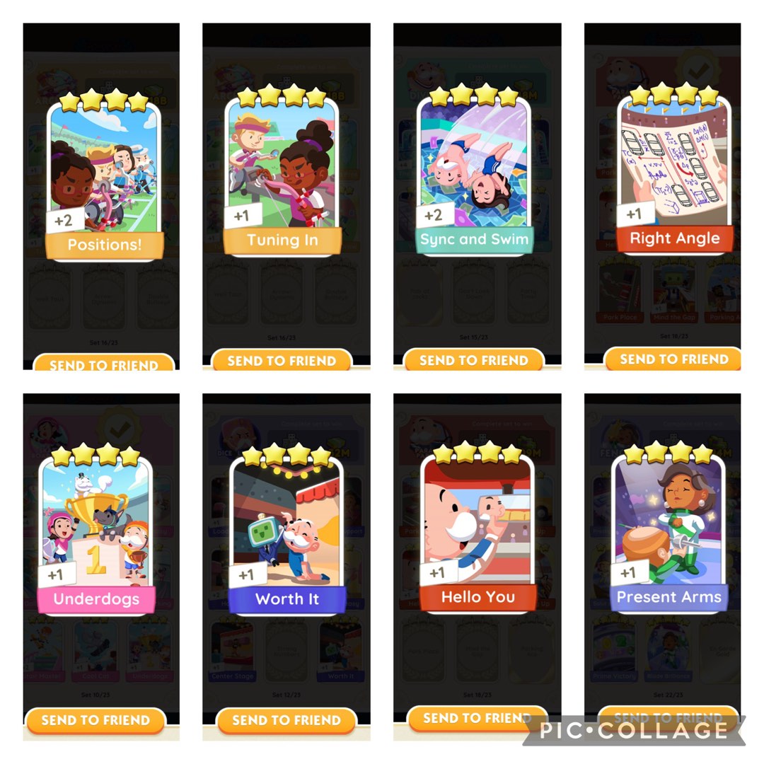 Monopoly Go ! Positions! & turning in & sync and swim & right angle ...