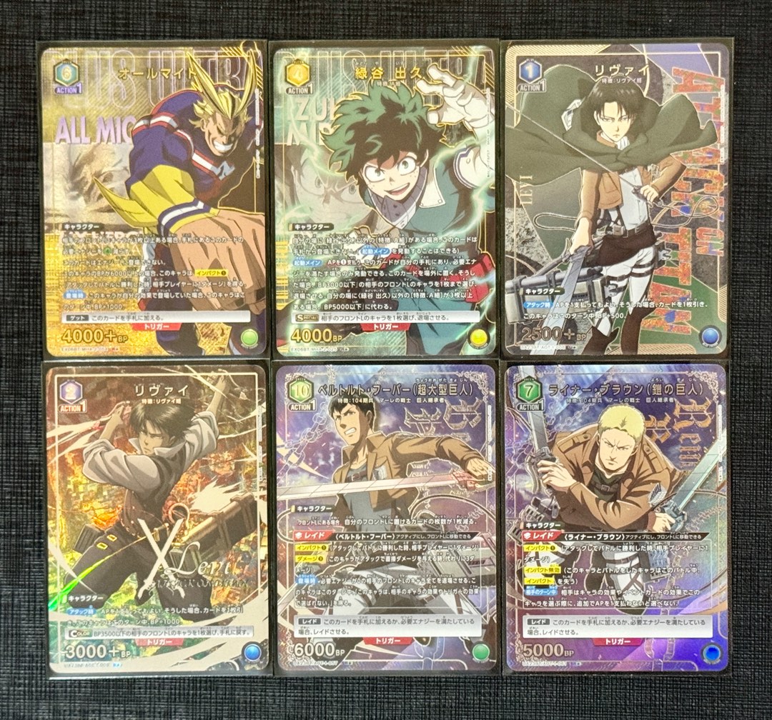 All Might EX06BT/MHA-2-054 R* AA Izuku Midoriya MHA-2-025 Levi AOT-1-008 AOT-1-009 U* Bertholdt ...
