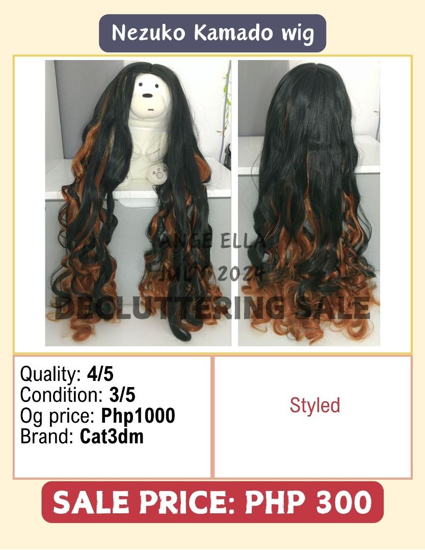Nezuko Kamado wig (Demon Slayer), Everything Else, Others on Carousell