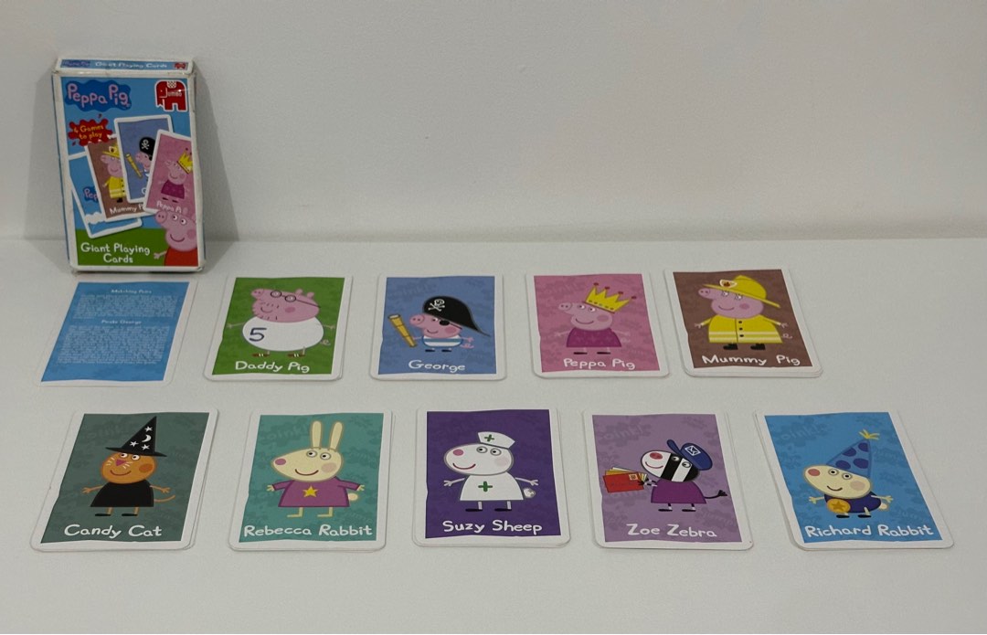 Peppa Pig giant playing cards, Hobbies & Toys, Toys & Games on Carousell