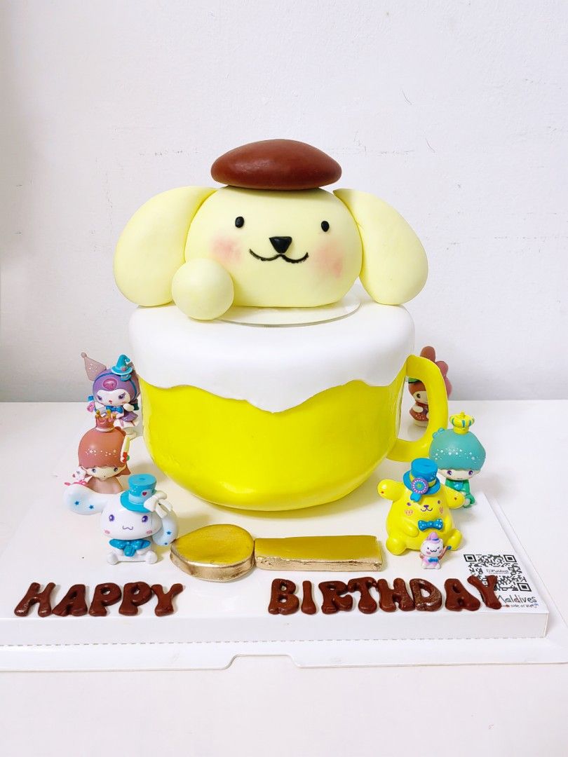 Pompompurin Birthday Cake, Food & Drinks, Homemade Bakes on Carousell
