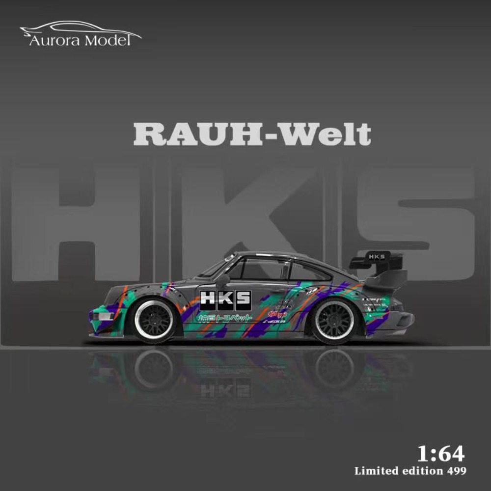 Time Model x AuroraModel 1/64 Scale Porsche RWB964 HKS Livery High Wing ...