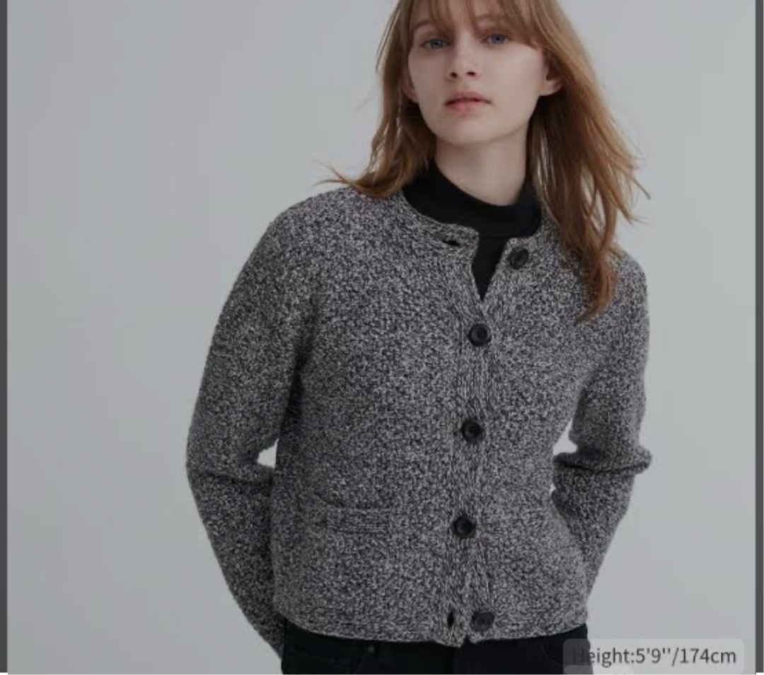 UNIQLO KNITTED JACKET, Women's Fashion, Coats, Jackets and Outerwear on ...