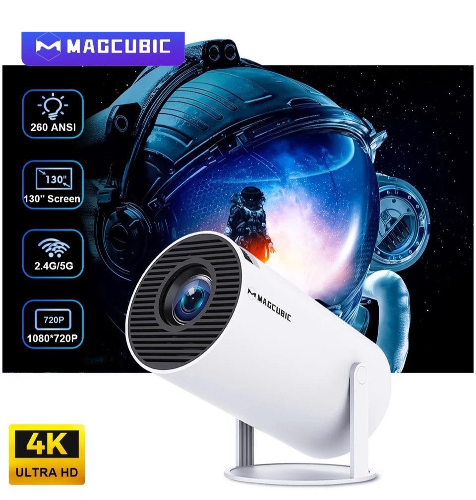 Upgraded 8000 Lumens 4K Smart Projector /HY300 Plus Android 11 Portable ...