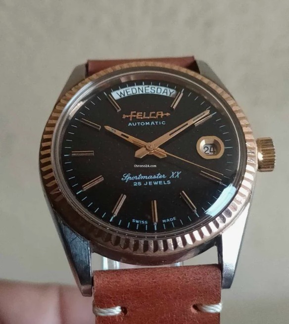 Vintage Felca Automatic Day Date Swiss Made Wrist Watch, Luxury ...