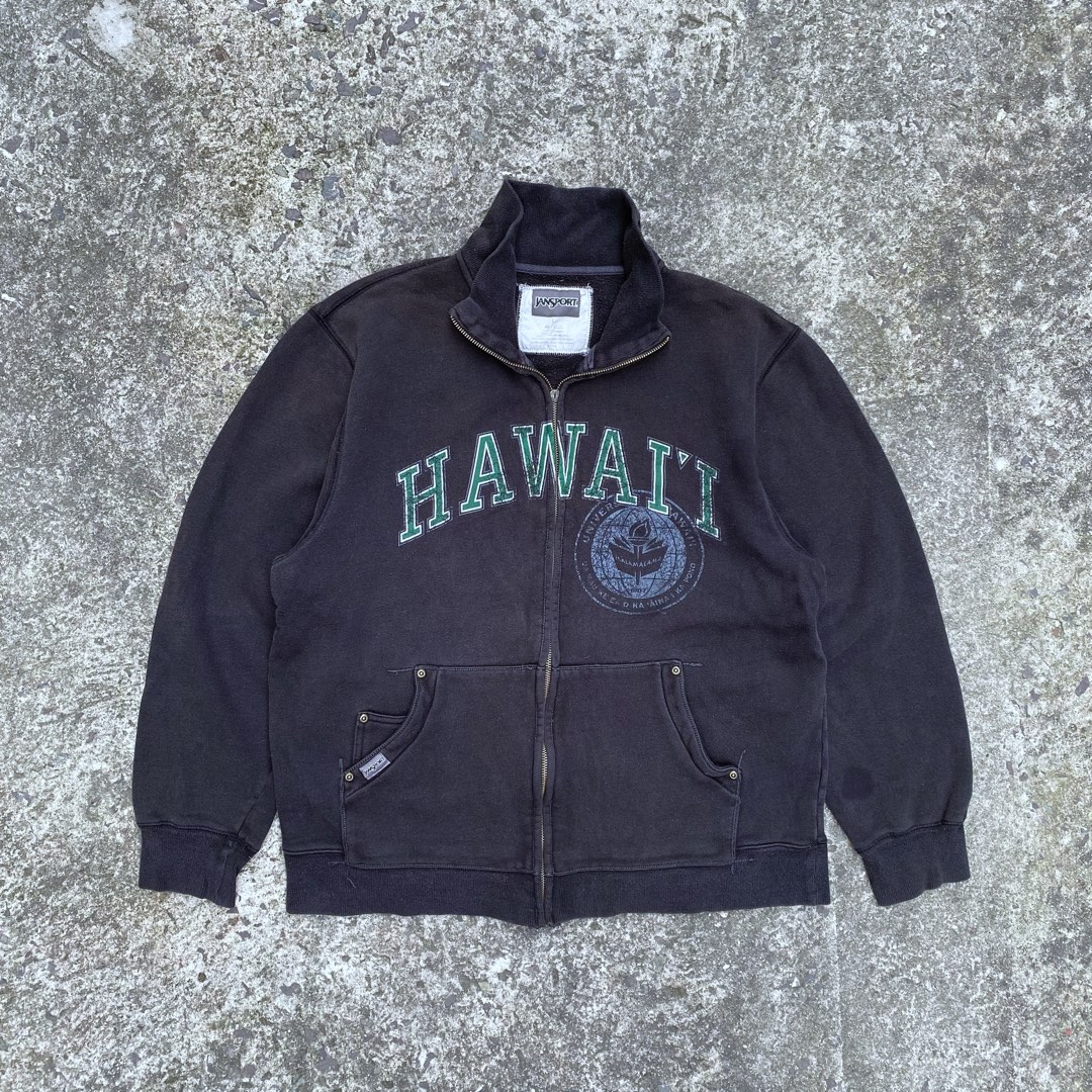 Vintage University of Hawaii Zip-Up Sweater Jacket Black, Men's Fashion ...
