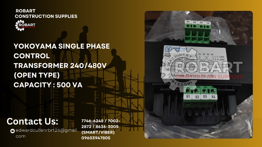 YOKOYAMA SINGLE PHASE CONTROL TRANSFORMER 240/480V (OPEN TYPE) CAPACITY : 500VA, Commercial ...
