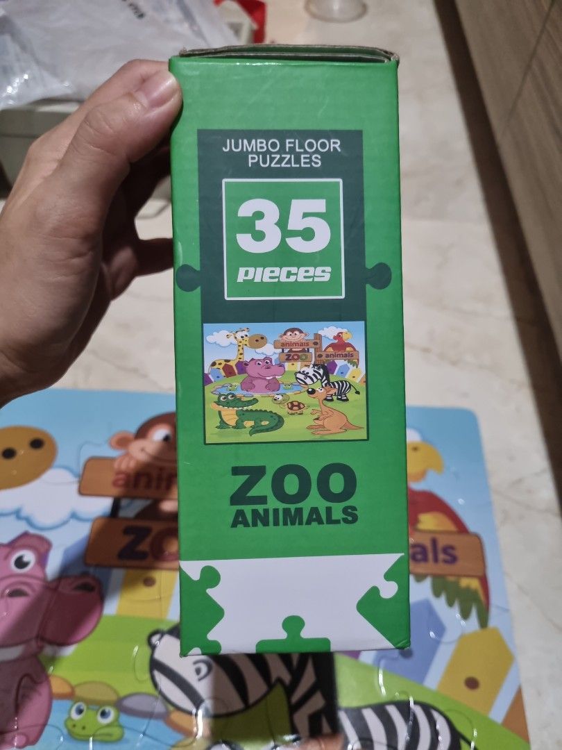 Zoo Animals Puzzle Jumbo 35 Pcs (3+), Toys & Collectibles, Mainan di ...