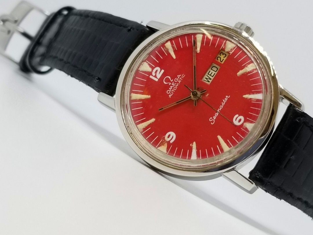 70s Vintage Omega Seamaster day-date Red Dial automatic Cal. 1020 with ...