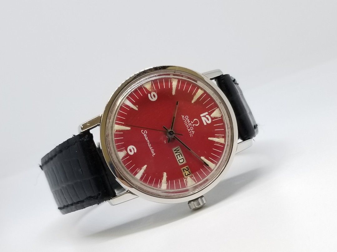 70s Vintage Omega Seamaster day-date Red Dial automatic Cal. 1020 with ...