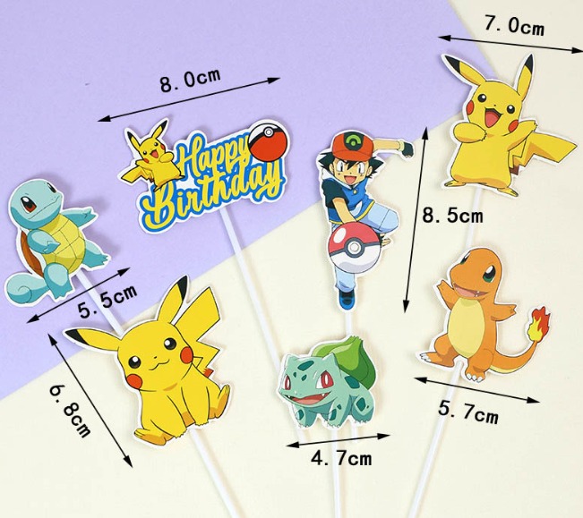 7pcs Pikachu cake topper pokemon decoration figurine pokemon figurines ...