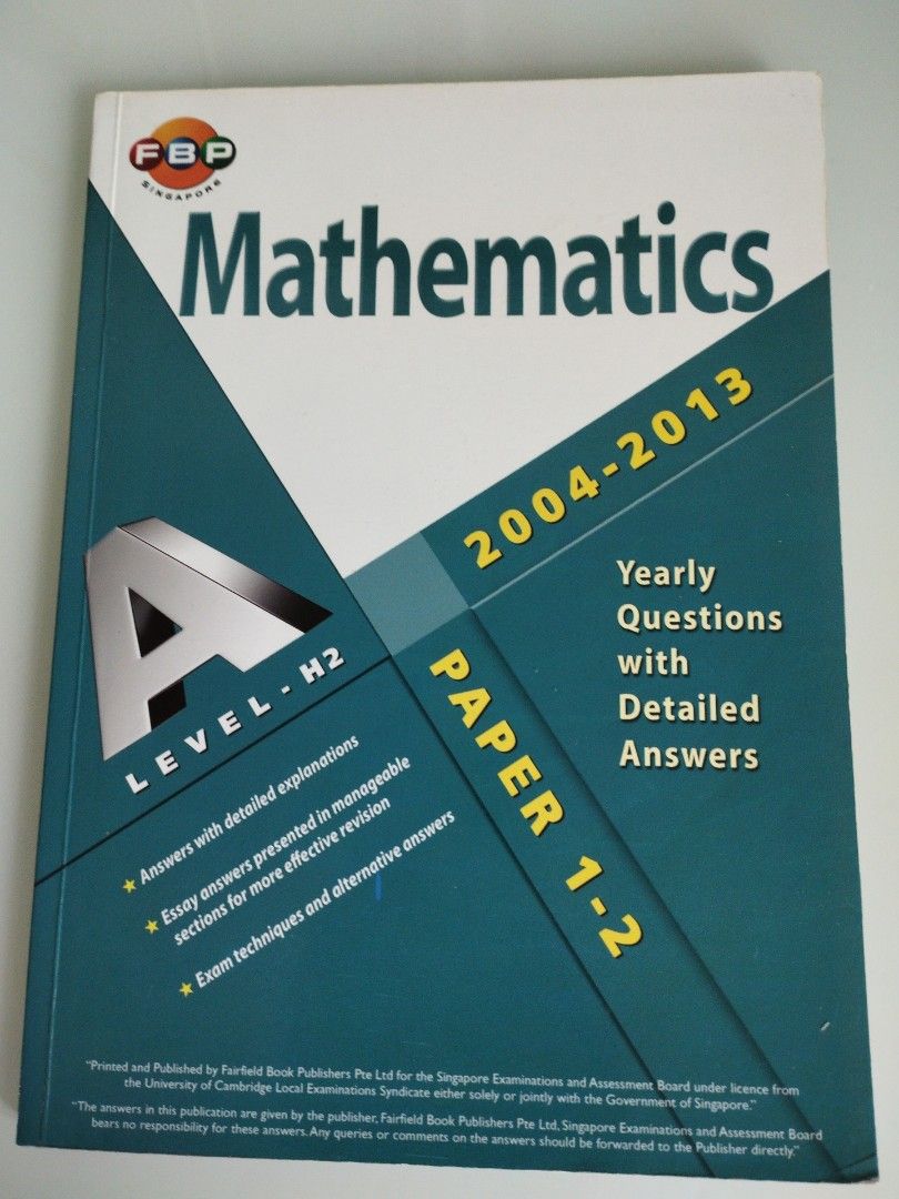 A Level Mathematics exam paper 2004-2013, Hobbies & Toys, Books ...