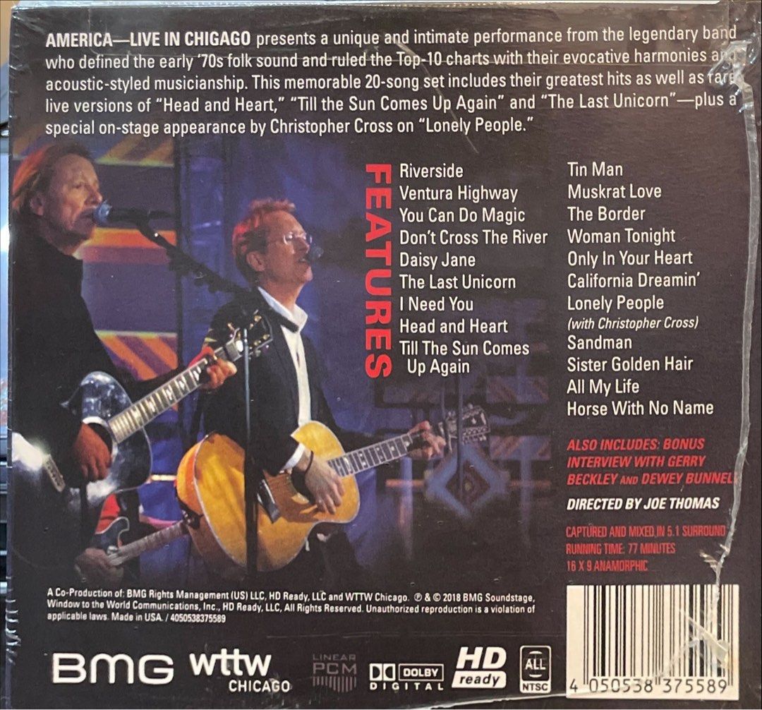 AMERICA: LIVE IN CHICAGO, Hobbies & Toys, Music & Media, CDs & DVDs on ...
