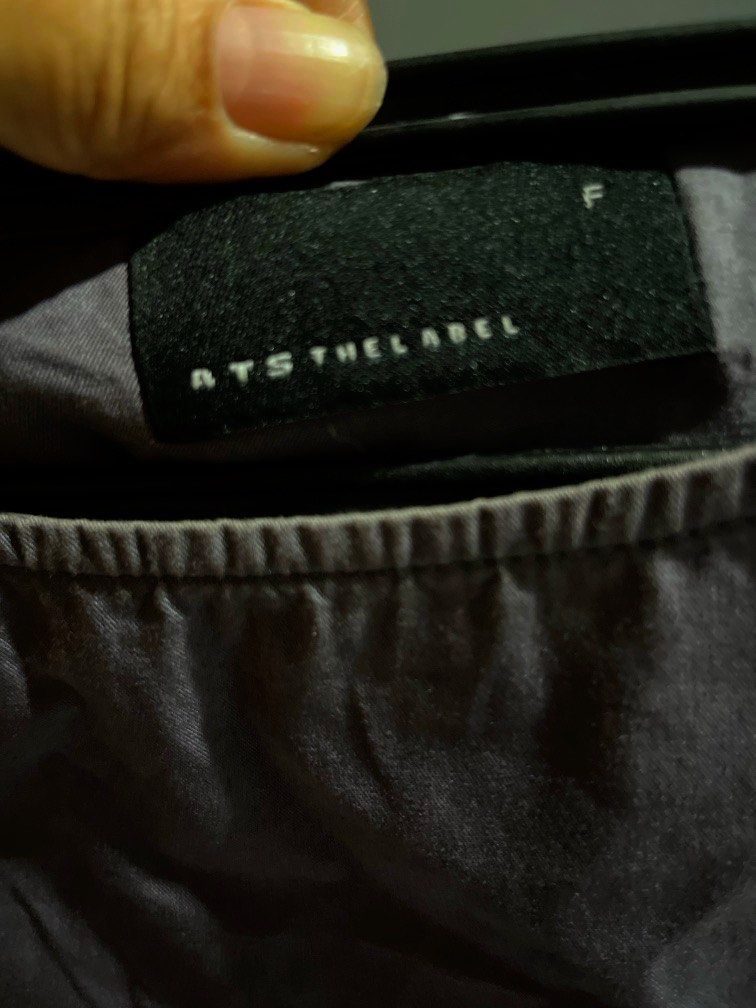 ATS The Label Dark Grey Tied Blouse ld 94 p 56 , Fesyen Wanita, Pakaian ...