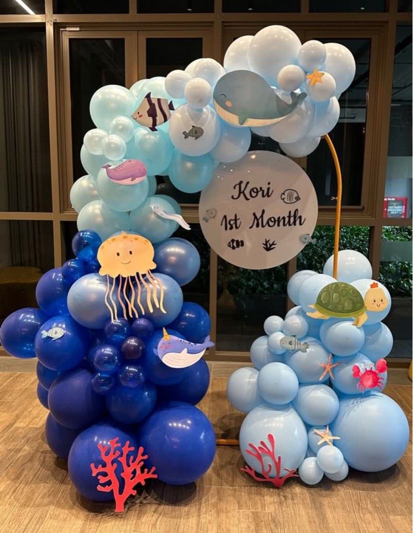 Birthday balloons set up | kids birthday party | gender reveal, Hobbies ...