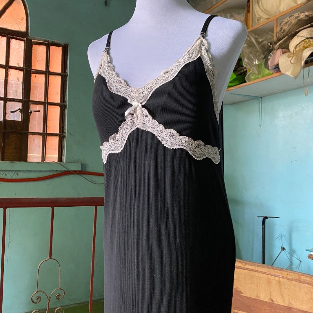 black lacey slip dress | fairycore fairygrunge y2k goth gothic grunge ...