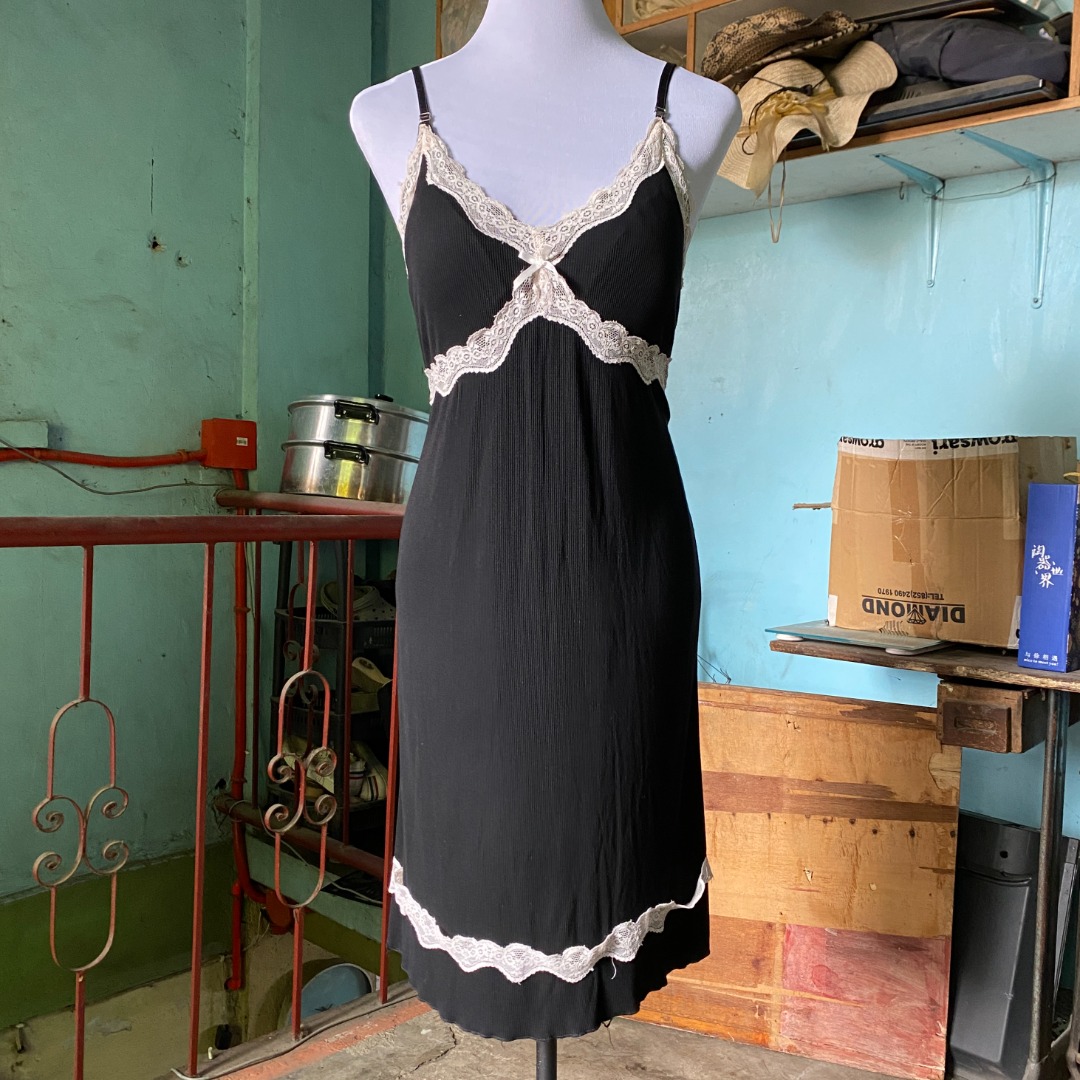 black lacey slip dress | fairycore fairygrunge y2k goth gothic grunge ...