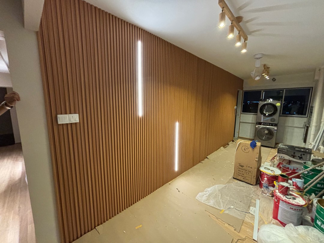 Classic Birch fluted panel with LED, Furniture & Home Living, Home ...