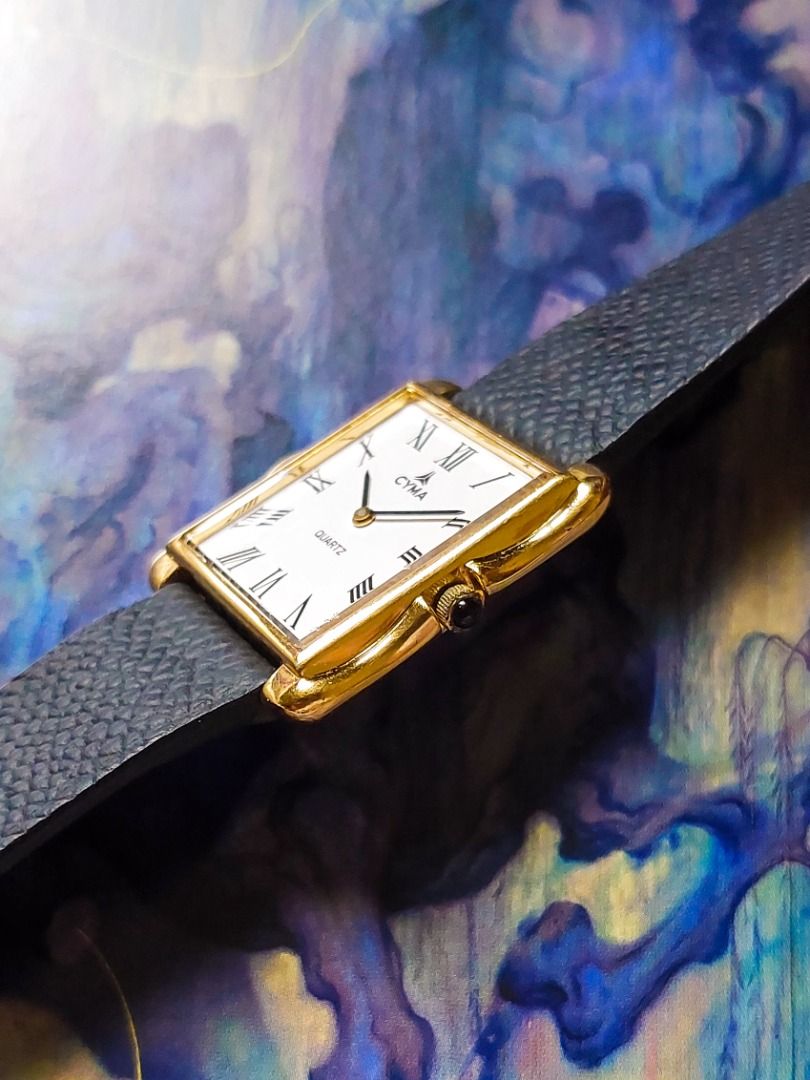 Cyma 'Renaissance' Quartz Tank Dress Watch, Men's Fashion, Watches ...