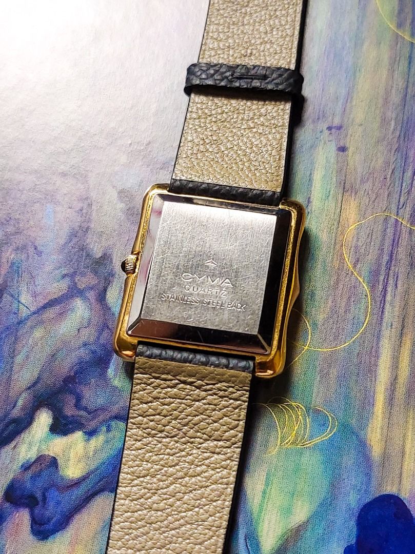 Cyma 'Renaissance' Quartz Tank Dress Watch, Men's Fashion, Watches ...