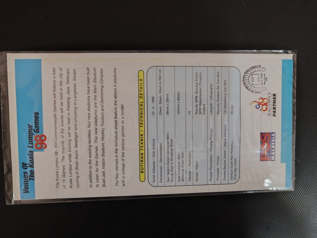 First Day Cover Sukan Komanwel ke XVI Malaysia 1998 FDC, Hobbies & Toys, Collectibles ...