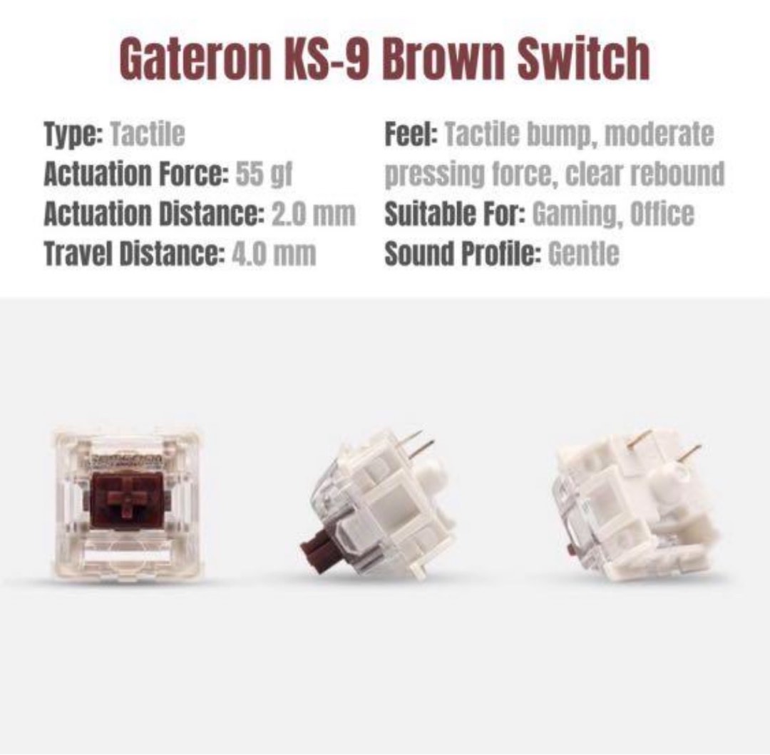 Gateron KS-9 Tactile Brown Switch, Computers & Tech, Parts ...