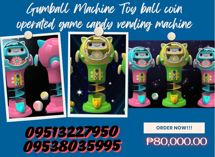 GUMBALL MACHINE TOY BALL COIN OPERATED GAME CANDY VENDING MACHINE ...