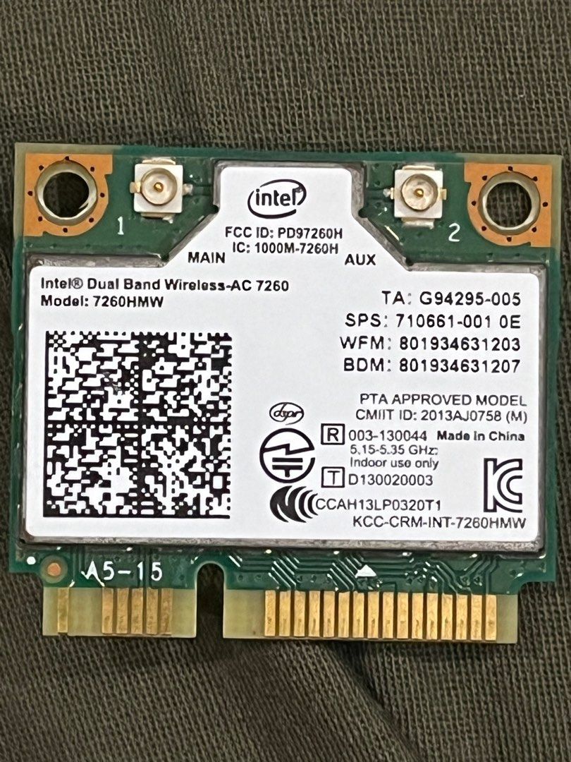 Intel AC7260 wifi mini pcie wifi 6, Computers & Tech, Parts ...