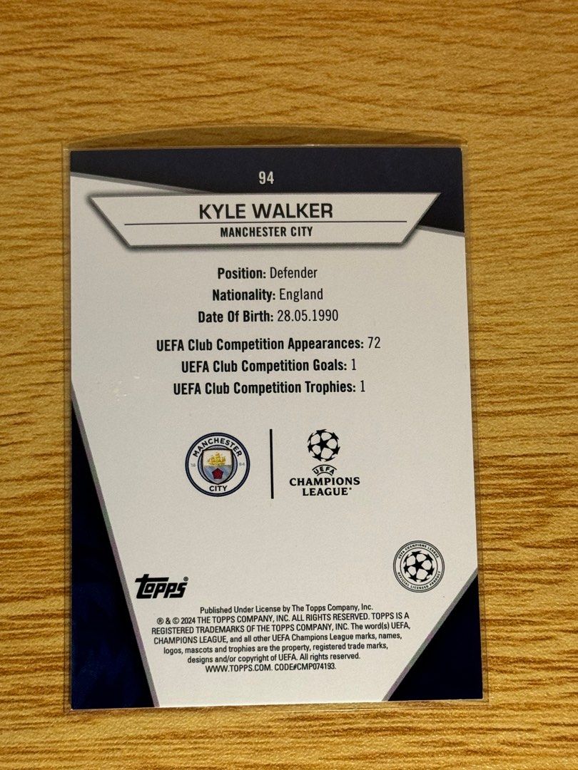 Kyle Walker base-uncommon shiny, Hobbies & Toys, Toys & Games on Carousell