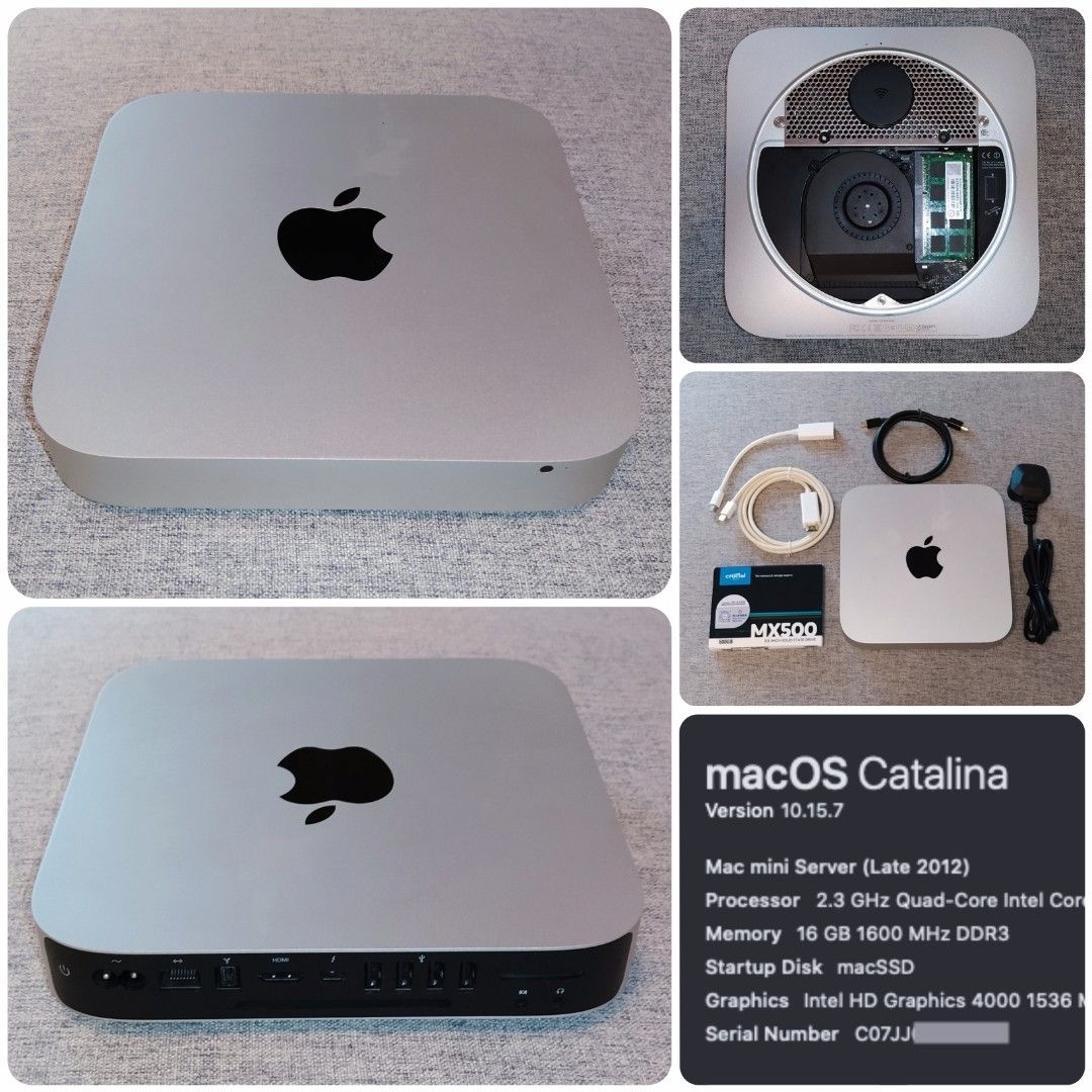 Mac mini Server (Late 2012) i7 4核 + 16GB + SSD 500GB, macOS Catalina ...