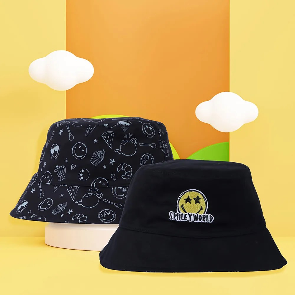 MINISO SmileyWorld Collection Reversible Bucket Hat Black, Men's ...
