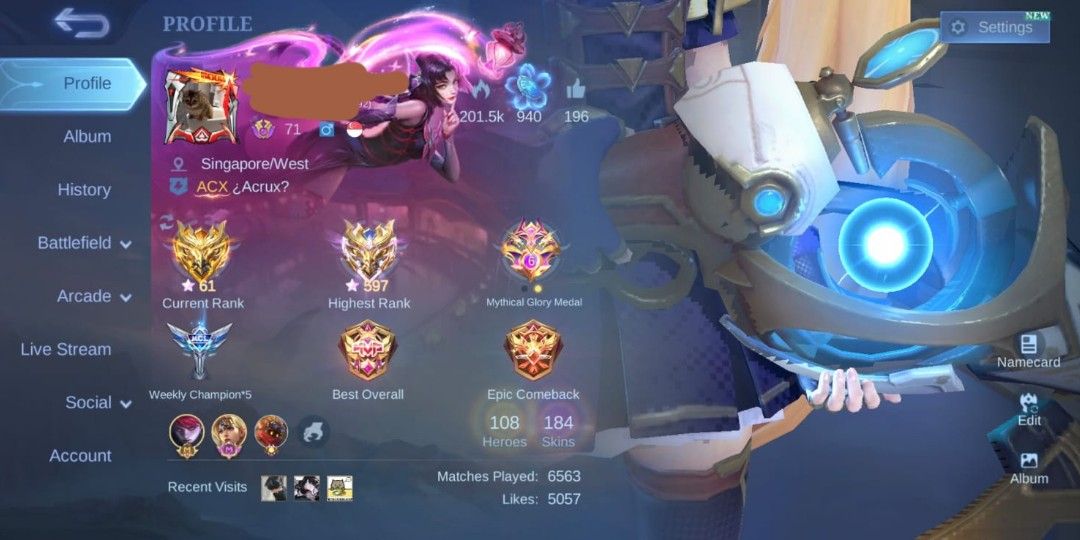 MLBB high rank account, Video Gaming, Video Games, Others on Carousell