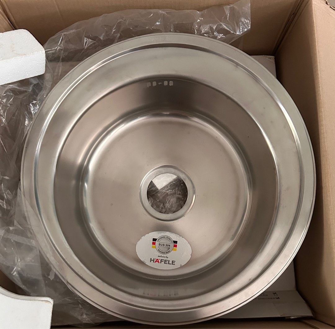 [NEW] Hafele Germany Stainless Steel Round Sink, Furniture & Home ...