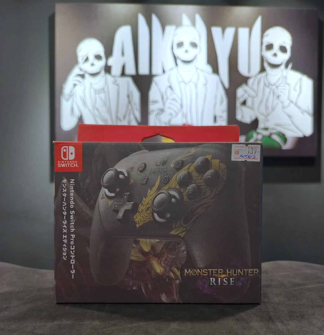 NINTENDO SWITCH PRO CONTROLLER MONSTER HUNTER EDITION, Video Gaming ...
