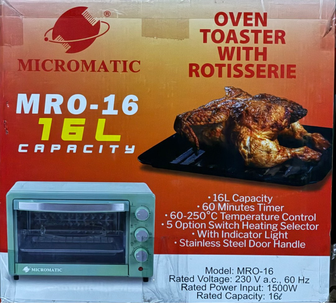 Oven Toaster with Rotisserie 16L, TV & Home Appliances, Kitchen ...