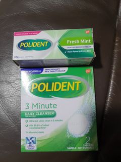 SAMPLE Polident Denture Adhesive Cream Fresh Mint Flavor, 8.5g, Beauty ...