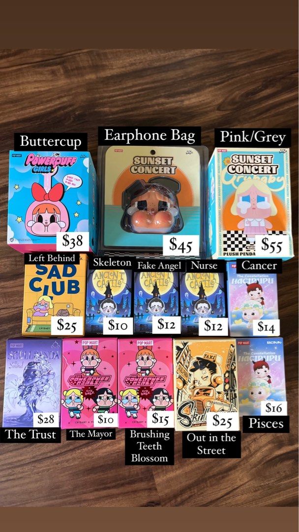 Popmart - Skullpanda / Crybaby / Powerpuff Girls / Hacipupu, Hobbies ...