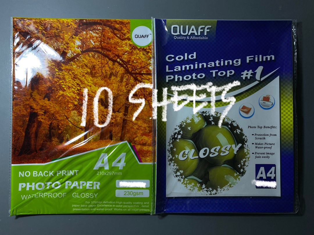 quaff photo paper & cold laminating film photo top glossy, Computers ...