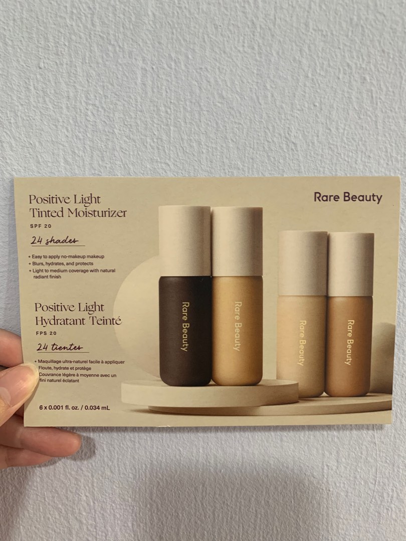 Rare Beauty Positive Light Tinted Moisturizer SPF 20 Sample Card ...