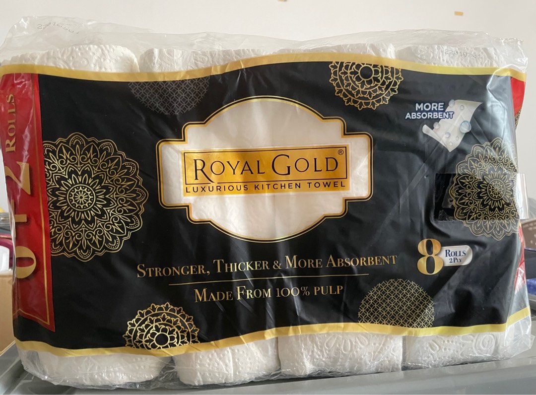 Royal Gold Kitchen Towels (6+2 Rolls), Furniture & Home Living ...