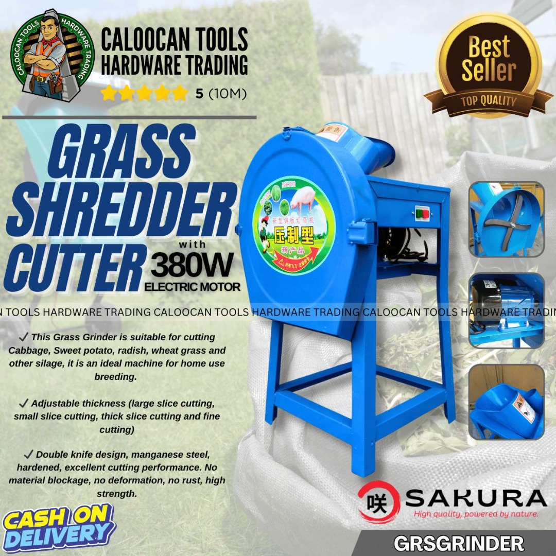 Sakura Grass Grinder / Grass Cutter / Chaff Cutter with 380w Electric ...