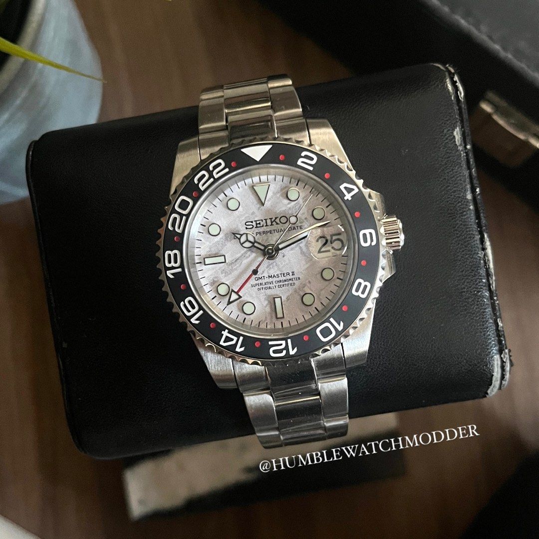 Seiko meteorite GMT mod (Red edition), Men's Fashion, Watches ...