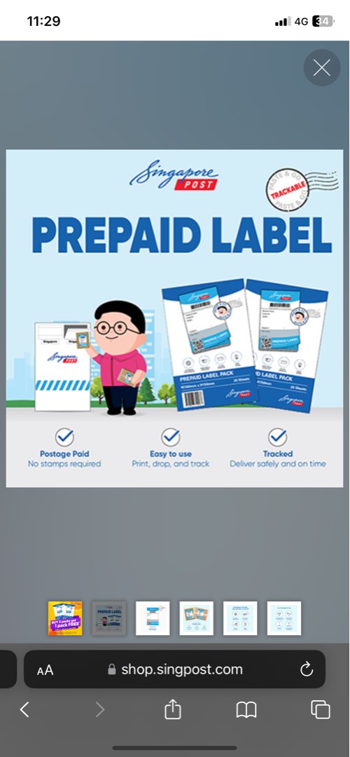 SingPost Labels - Tracked Letterbox Prepaid Label, Hobbies & Toys ...