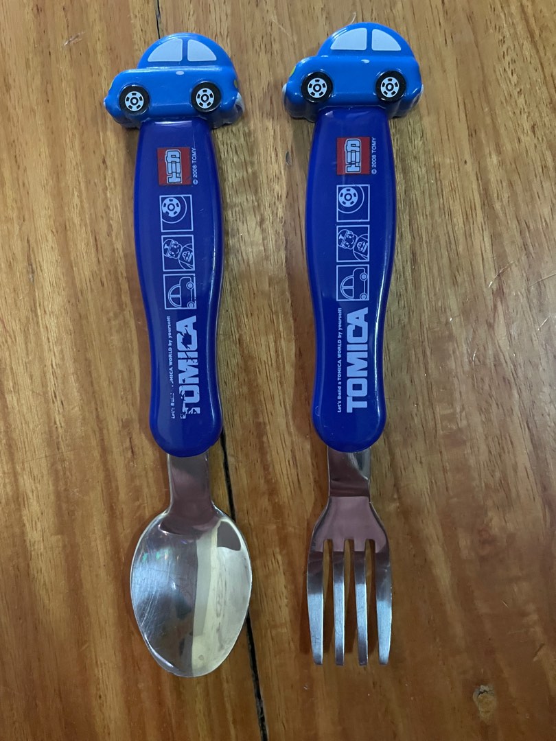 Skater Blue Tomica Cars Spoon and Fork Set, Babies & Kids, Nursing ...
