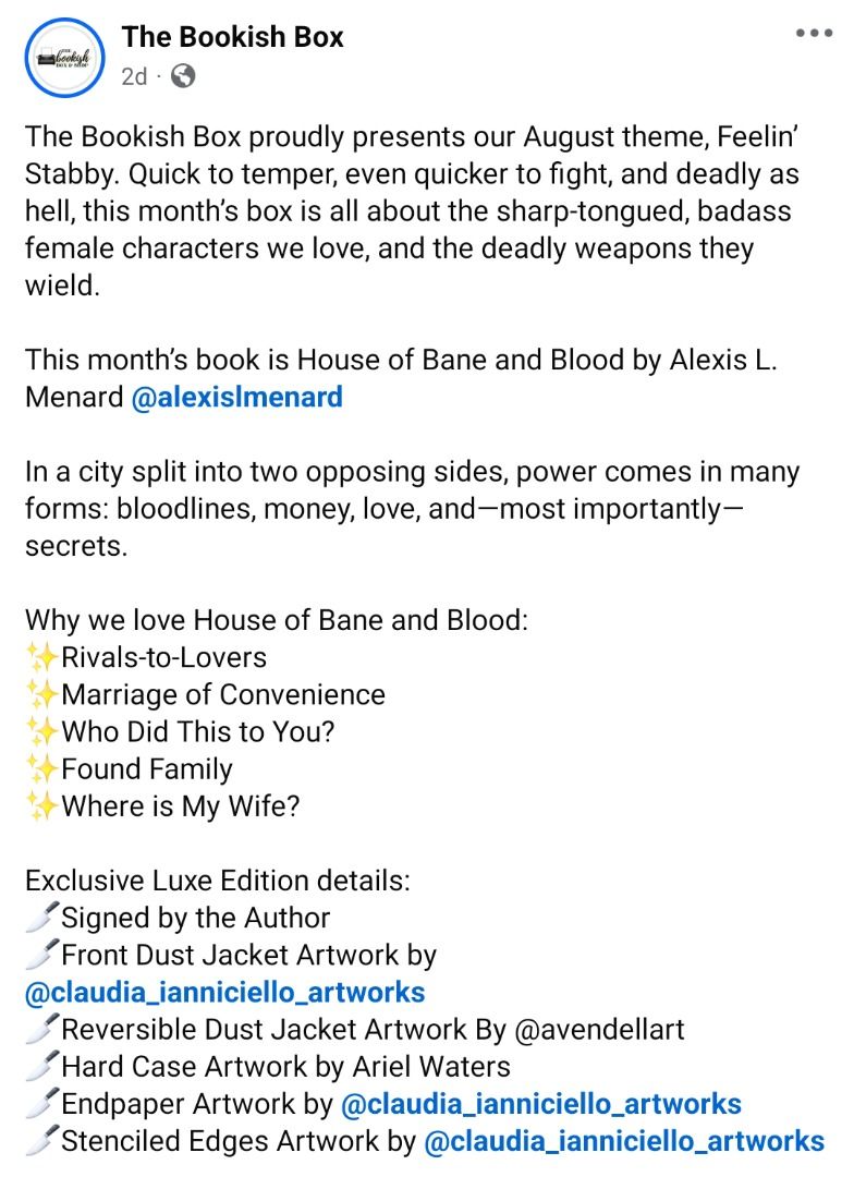 The Bookish Box House of Bane and Blood Book Only [Sea Cargo Pre-Order], Hobbies & Toys, Books ...