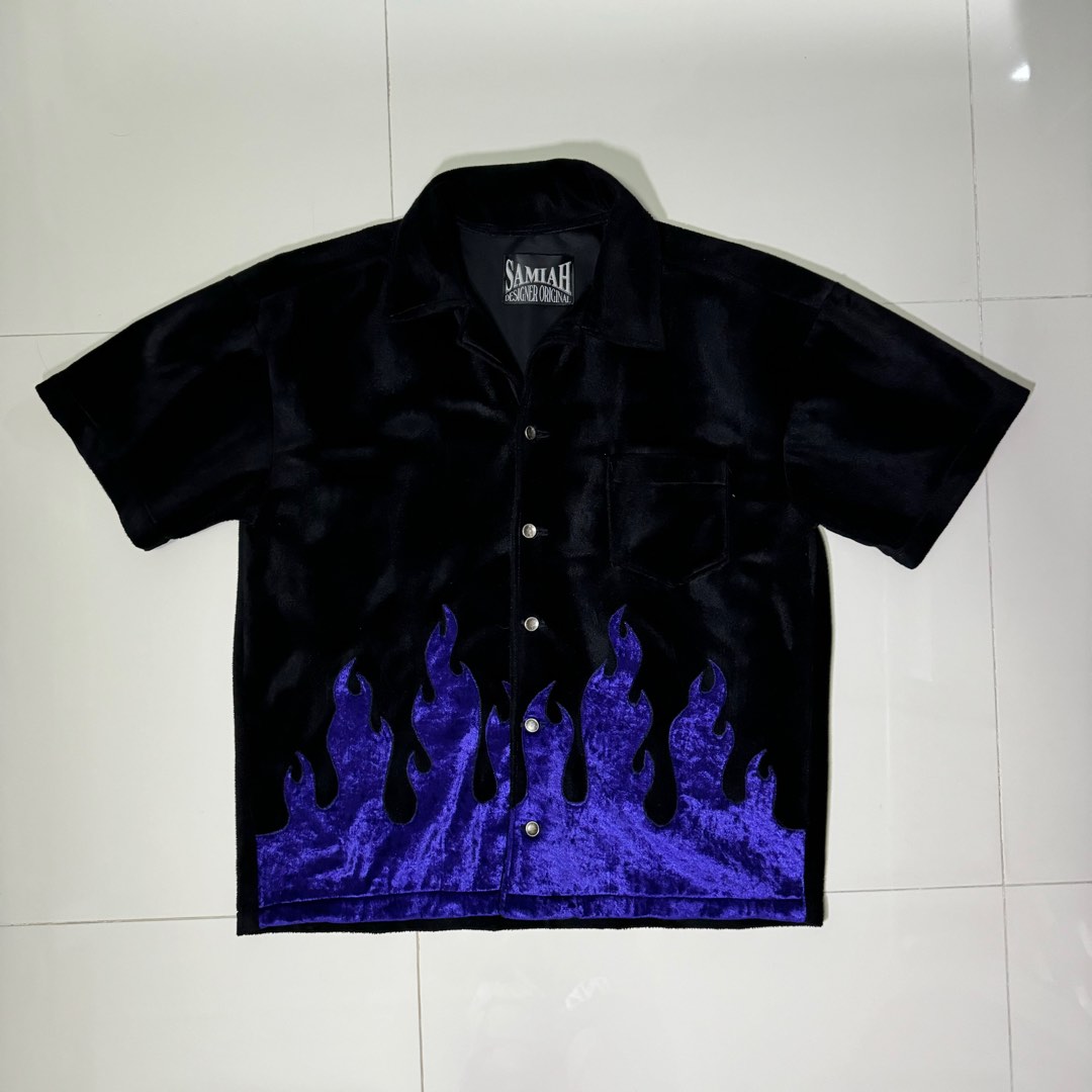 Thrifted Velvet Polo, Men's Fashion, Tops & Sets, Tshirts & Polo Shirts ...